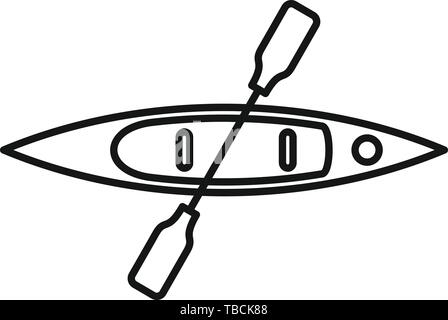 Wood top view kayak icon. Simple illustration of wood top view kayak ...