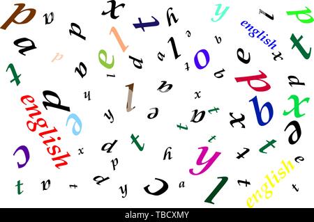random letters english alphabet background design on white Stock Vector ...