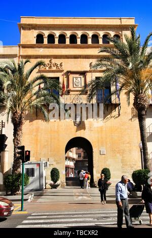 Elche, Alicante, Spain- May 30, 2019: Tourist visiting Calahorra Tower ...
