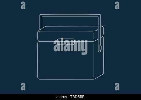 Refrigerator drawing. Line isolated on clean background. Vector Stock ...