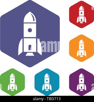 Rocket future icons vector hexahedron Stock Vector Image & Art - Alamy