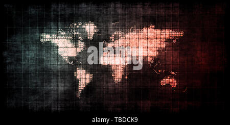 Steam Punk World Map Futuristic and Retro Theme Stock Photo - Alamy