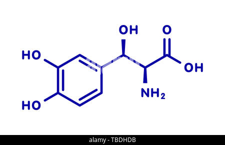 Droxidopa (L-DOPS) hypotension (low blood pressure) drug molecule ...