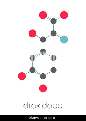 Droxidopa (L-DOPS) hypotension (low blood pressure) drug molecule ...