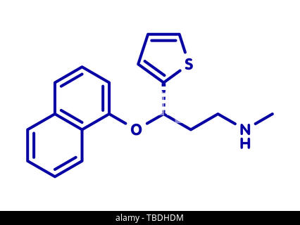 Duloxetine antidepressant drug (SNRI class) molecule. Also used in ...