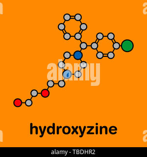 Hydroxyzine antihistamine drug. Used include treatment of itching ...