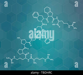 Icatibant hereditary angioedema drug molecule (orphan drug). Stylized ...