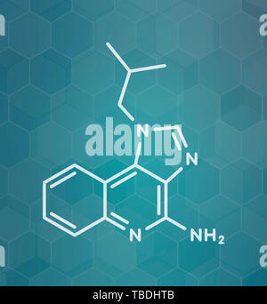 Imiquimod topical skin cancer drug molecule. Skeletal formula Stock ...