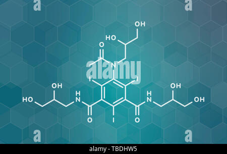 Iohexol contrast agent molecule. Used in coronary angiography ...
