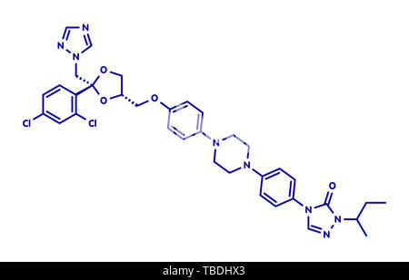 Itraconazole antifungal drug (triazole class), chemical structure Stock ...