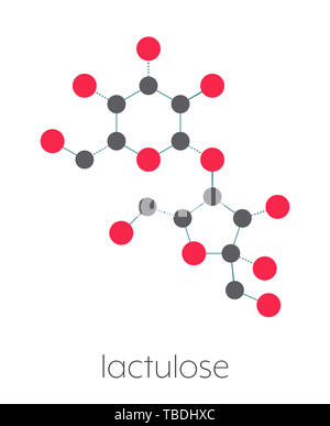 Lactulose chronic constipation drug (laxative) molecule. Blue skeletal ...