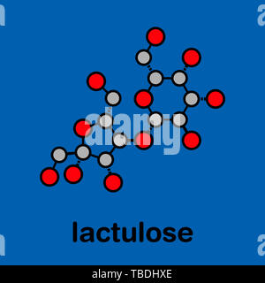 Lactulose chronic constipation drug (laxative) molecule. Stylized ...