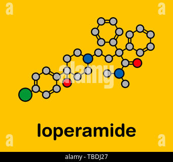 Loperamide diarrhea drug molecule. Skeletal formula Stock Photo - Alamy