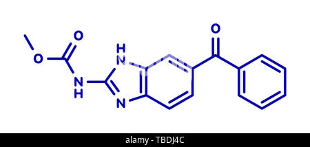 Mebendazole anthelmintic drug molecule. Used to treat worm infestations ...