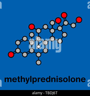 Methylprednisolone corticosteroid drug molecule. Skeletal formula Stock ...