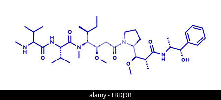 Brentuximab vedotin antibody-drug conjugate molecule. Stylized antibody ...