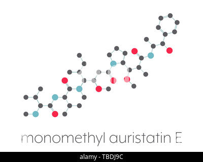 Brentuximab vedotin antibody-drug conjugate molecule. Stylized antibody ...