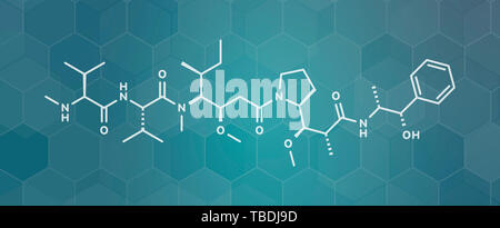 Brentuximab vedotin antibody-drug conjugate molecule. Stylized antibody ...
