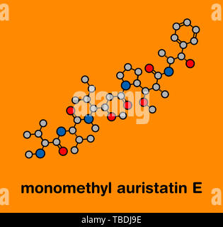 Brentuximab vedotin antibody-drug conjugate molecule. Stylized antibody ...