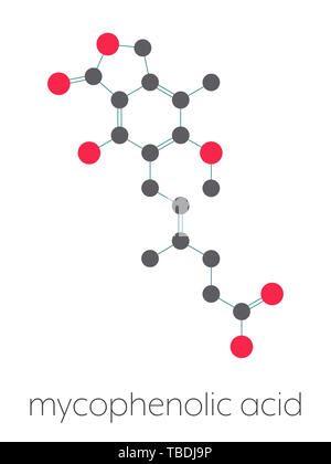 Structure of mycophenolate (mycophenolic acid) immunosuppressive drug ...