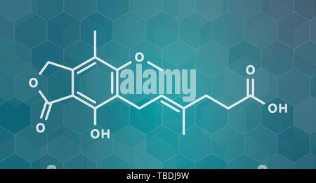 Structure of mycophenolate (mycophenolic acid) immunosuppressive drug ...