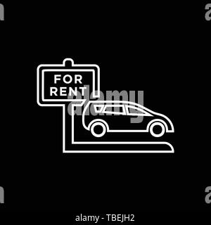 Rent car vector icon - car rental symbol black Stock Vector Art ...