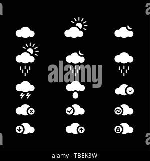 Cloud security line and glyph icon, database and protection, data ...