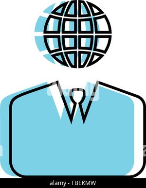 Global businessman icon - Linear fill vector Stock Vector Image & Art ...