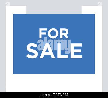 Sale sign icon in flat color style. Property house home selling ...