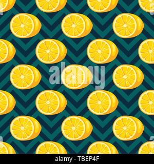 Circle pattern with yellow Lemons. Bright design for printing on plates ...