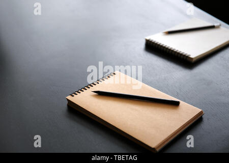Table with stationery prepared for business meeting in conference hall ...