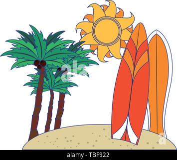 Surf tables in the beach cartoon Stock Vector Image & Art - Alamy