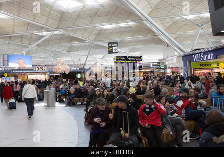 Departure lounge at Stansted Airport, Essex, England, UK Stock Photo ...