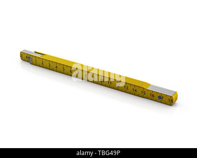 Zollstock on a white background. 3d illustration Stock Photo - Alamy