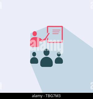 The training icon. Teacher and learner, classroom, presentation ...