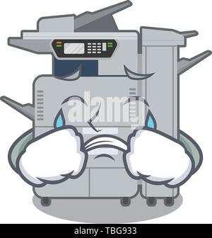 Office copier cartoon character with sad expression Stock Vector Image ...