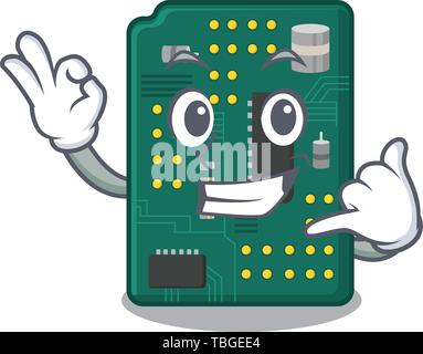 Okay circuit board pcb in cartoon shape Stock Vector Image & Art - Alamy