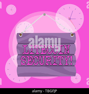 Hand writing sign Litecoin Security. Business showcase peertopeer ...