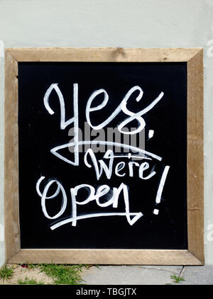 yes we're open sign , vintage restaurant sign , Open sign in street ...