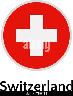 Switzerland flag bubble circle round shape icon colorful vector ...