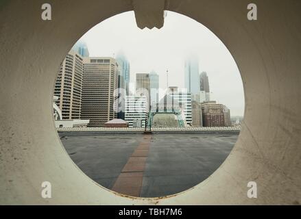 Philadelphia city architectures through window Stock Photo - Alamy