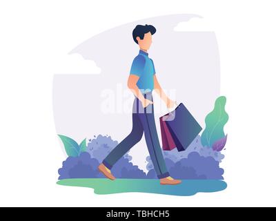 young men standing with landscape background Stock Vector Image & Art ...