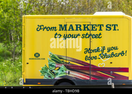 Morrisons Home Delivery Van Stock Photo - Alamy