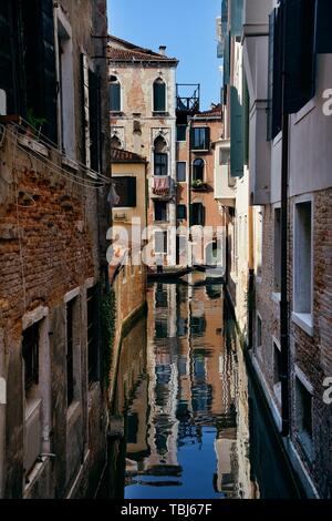 Venice canal view with historical buildings. Italy Stock Photo - Alamy