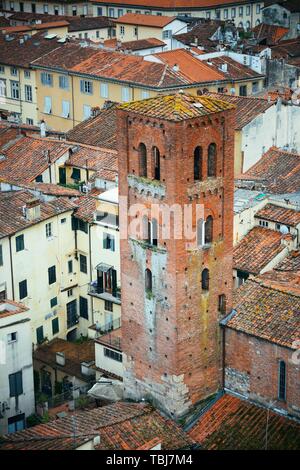Lucca clock tower viewed from above in Italy Stock Photo - Alamy