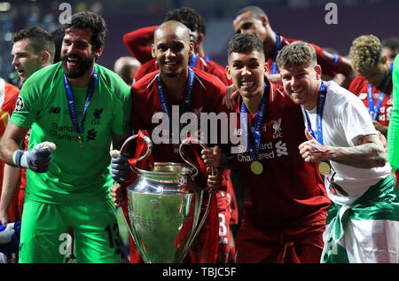 Liverpool's Fabinho with the trophy during the UEFA Champions League ...