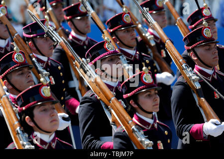 Soldiers Rome June 2nd 2019. Annual military parade of 2nd of June, in ...