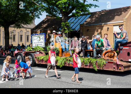 Float for the Deming Logging Show marches in the 2019 Lynden Farmers ...