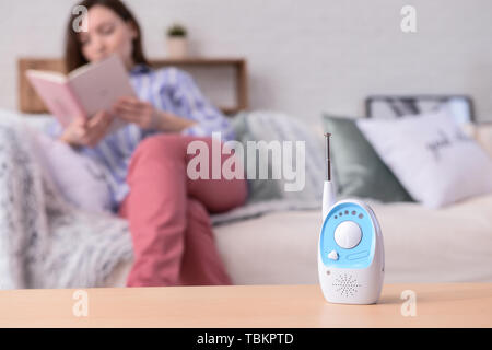 Modern baby monitor on table Stock Photo - Alamy