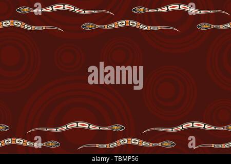 Seamless horizontal border pattern with snakes and smooth round shapes ...